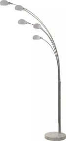 Searchlight EU3085-5CWH Stojací oblouková lampa GIRAFFE bílé sklo, mramor