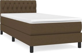 Box spring postel s matrací tmavě hnědá 90x190 cm textil 3140260