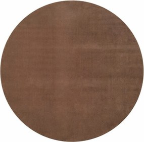Ayyildiz, Kusový koberec Joy 1400 mocca kruh, 80x80 (průměr) kruh, hnědá, chodba / předsíň