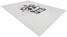 Dywany Łuszczów, Dětský kusový koberec Bambino 1129 Panda cream, 80x150, černobílá, dětský pokoj