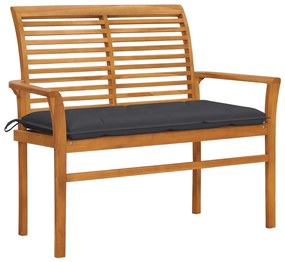 Zahradní lavice s antracitovou poduškou 112 cm masivní teak,  3062664