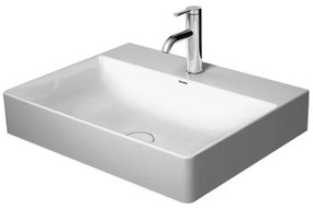 Duravit DuraSquare - Umyvadlo 60x47 cm, bez přepadu, s otvorem pro baterii, DuraCeram, bílá 2353600041
