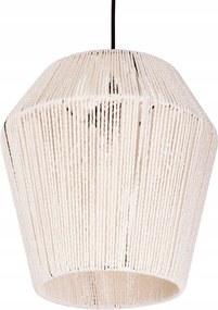Závěsná pletená lampa Boho, bílá