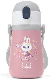 Růžová dětská termoska Monbento Stram Bunny, 360 ml