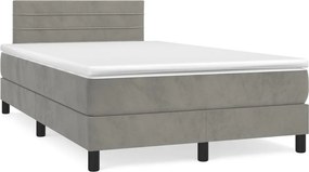 Box spring postel s matrací světle šedá 120 x 200 cm samet 3141353