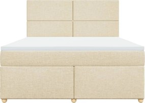 Box spring postel s matrací krémová 180x200 cm textil 3293657