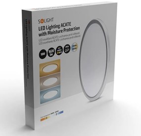 Solight LED osvětlení Acate s ochranou proti vlhkosti, IP54, 18W, 1620lm, 3CCT, 22cm, stříbrná