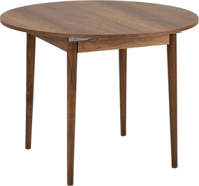 Kulatý rozkládací jídelní stůl s přídavnou deskou v dekoru ořechu ø 100 cm Viona – Kalune Design