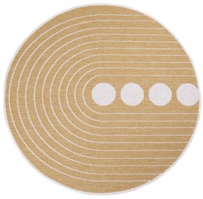 Oboustranný koberec DuoRug 5739 okrově žlutý kruh