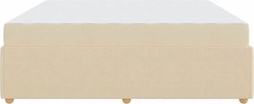 Rám postele Krémová 200 x 200 cm textil 3398436