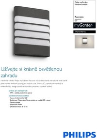 LED Venkovní nástěnné svítidlo Philips Raccoon 17273/93/16 antracitové