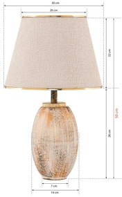 Stolní lampa RAMZES 1xE27/40W/230V krémová/zlatá