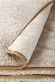 Wooline Hřejivá Merino vlněná deka Thumbled béžová Rozměr: 140 x 200 cm