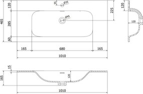 Mexen Rivel, koupelnová skříňka 100 cm s umyvadlem Vela, 1 zásuvka, drážkovaná, bílá matná, 91A20-10047-1-BF01-W23M01