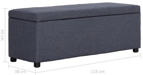 vidaXL Marketos Lavice s úložným prostorem 116 cm světle šedá polyester