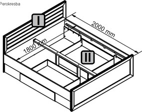 Postel s nočními stolky Fernando 180x200 cm