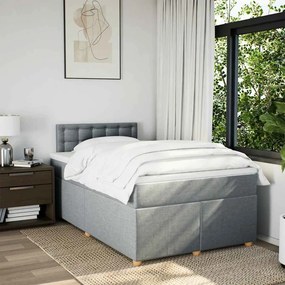 Box spring postel s matrací světle šedá 120x190 cm textil 3286633