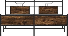 Kovový rám postele bez matrace kouřový dub 160 x 200 cm 3325113