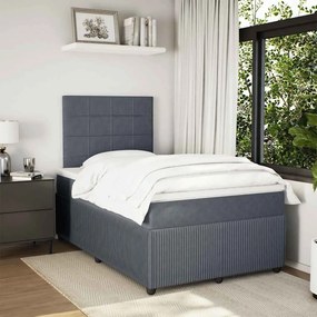 Box spring postel s matrací tmavě šedá 120 x 200 cm samet 3294611