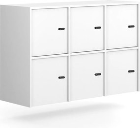 Nástavba pro skříně FRAME, 6x dveře, 1299 x 450 x 854 mm, mechanický kódový zámek, bílá