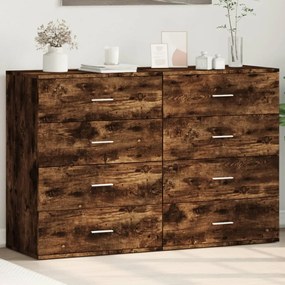 Příborníky 2 Ks Kouřový Dub 60 X 39 X 80 Cm Kompozitní Dřevo
