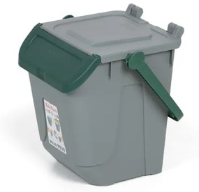 Mobil Plastic Plastový odpadkový koš na třídění odpadu ECOLOGY, šedá/zelená