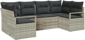 Set pohovek 6 ks Světle šedá polyratan 3346522