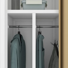 Zaměstnanecká skříňka čtyřkomorová bílá/ořech, 800x1800x500 mm: KACPER Eco Design