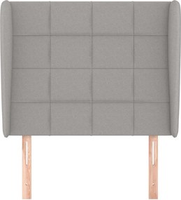 Čelo postele typu ušák světle šedé 83 x 23 x 118/128 cm textil 3117930