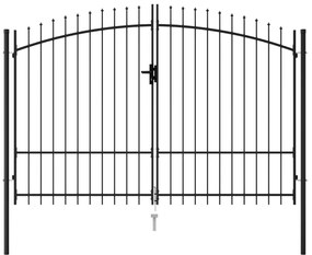 vidaXL Marketos Plotová branka Woerden s dvojitými dveřmi a hroty nahoře 299,5 x 224,5 cm