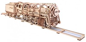 Ugears 3D dřevěné mechanické puzzle Parní lokomotiva 4-6-0 s tendrem