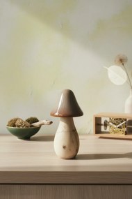 Keramická figurka houby MAVE 8,2x15,8 cm hnědá