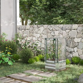 Outsunny HOMCOM Sada vyvýšeného záhonu s plastovým krytem a mříží pro popínavé rostliny 53x53x90cm ideální pro zahradu a balkon | Aosom.de