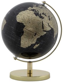 Stolní dekorativní glóbus Mauro Ferretti Earth, 20x28 cm, černá/zlatá