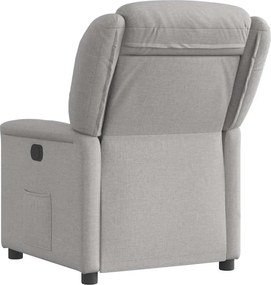 Elektrické polohovací křeslo obláčkově šedé textil 3303183