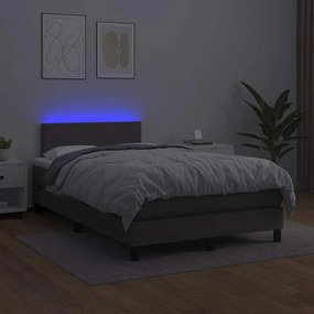 Box spring postel s matrací a LED šedá 120 x 190 cm umělá kůže 3270127