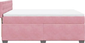 Box spring postel s matrací růžová 140x200 cm samet 3288647