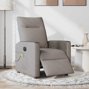 Elektrické masážní polohovací křeslo taupe textil 3324050