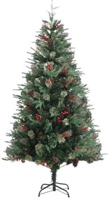340527 vidaXL Vánoční stromek se šiškami zelený 195 cm PVC a PE