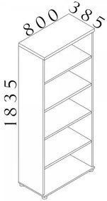 Vysoká skříň Visio LUX 80 x 38,5 x 183,5 cm
