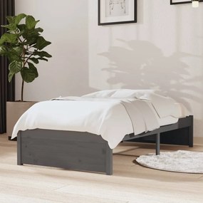 Rám postele šedý masivní dřevo 75 x 190 cm Small Single - Default Title