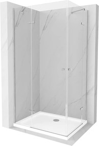 Mexen Roma Duo, sprchový kout 100 (dveře) x 90 (dveře) cm, 6mm čiré sklo, chromový profil + sprchová vanička, 854-100-090-01-02-4010