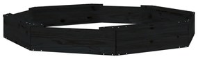 vidaXL Pískoviště se sedáky černé osmiúhelník masivní borové dřevo