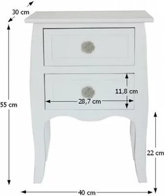 Tempo Kondela Komoda Brain bílá, 55 cm