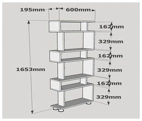 Knihovna BLOK 165x60 cm bílá