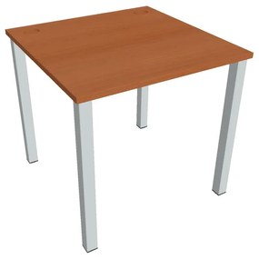 Stůl pracovní rovný 80 cm - Hobis Uni US 800 Dekor stolové desky: třešeň, Barva nohou: Stříbrná