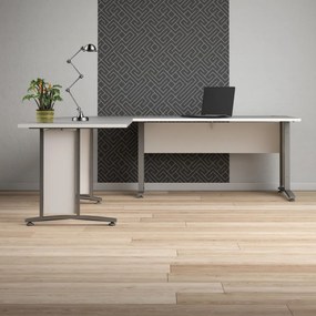 FALCO Rohový psací stůl Office 80400/72 bílá/silver grey