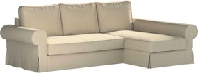 Potah na pohovku IKEA Backabro rozkládací se šezlongem barva béžová látka pletený vzor