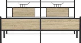 Kovový rám postele bez matrace dub sonoma 180 x 200 cm 3325125