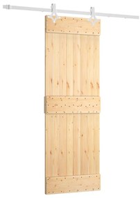 Posuvné dveře s kováním 70 x 210 cm masivní borové dřevo,  3203161